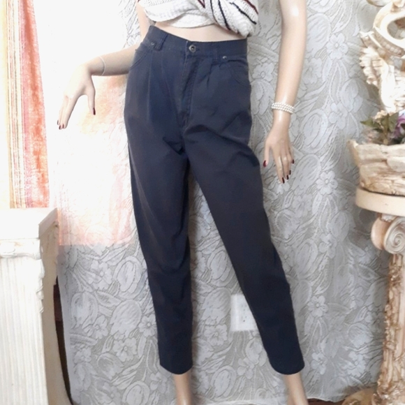 Vintage | Pants & Jumpsuits | Vintage High Rise Mom Pants Blue Pleated ...